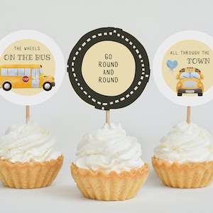 Wheels on the Bus Birthday Favor Tags: School Bus Theme (digital ...