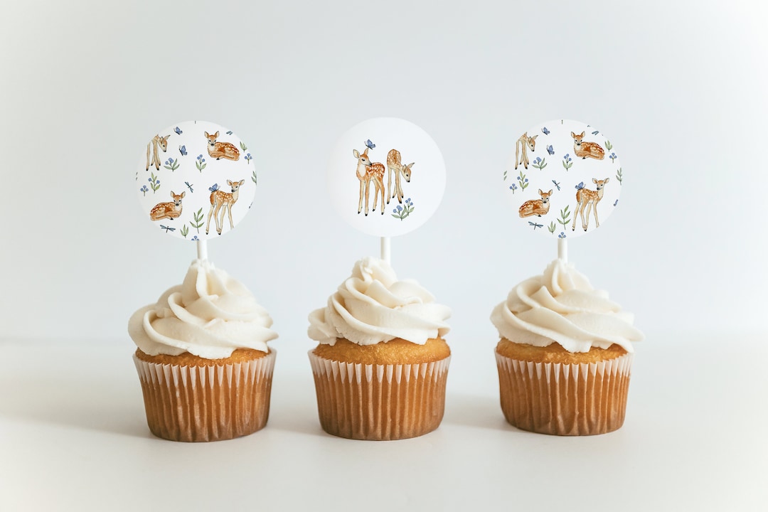 Bambi Birthday Party Cupcake Toppers - Bambi Birthday Decorations ...