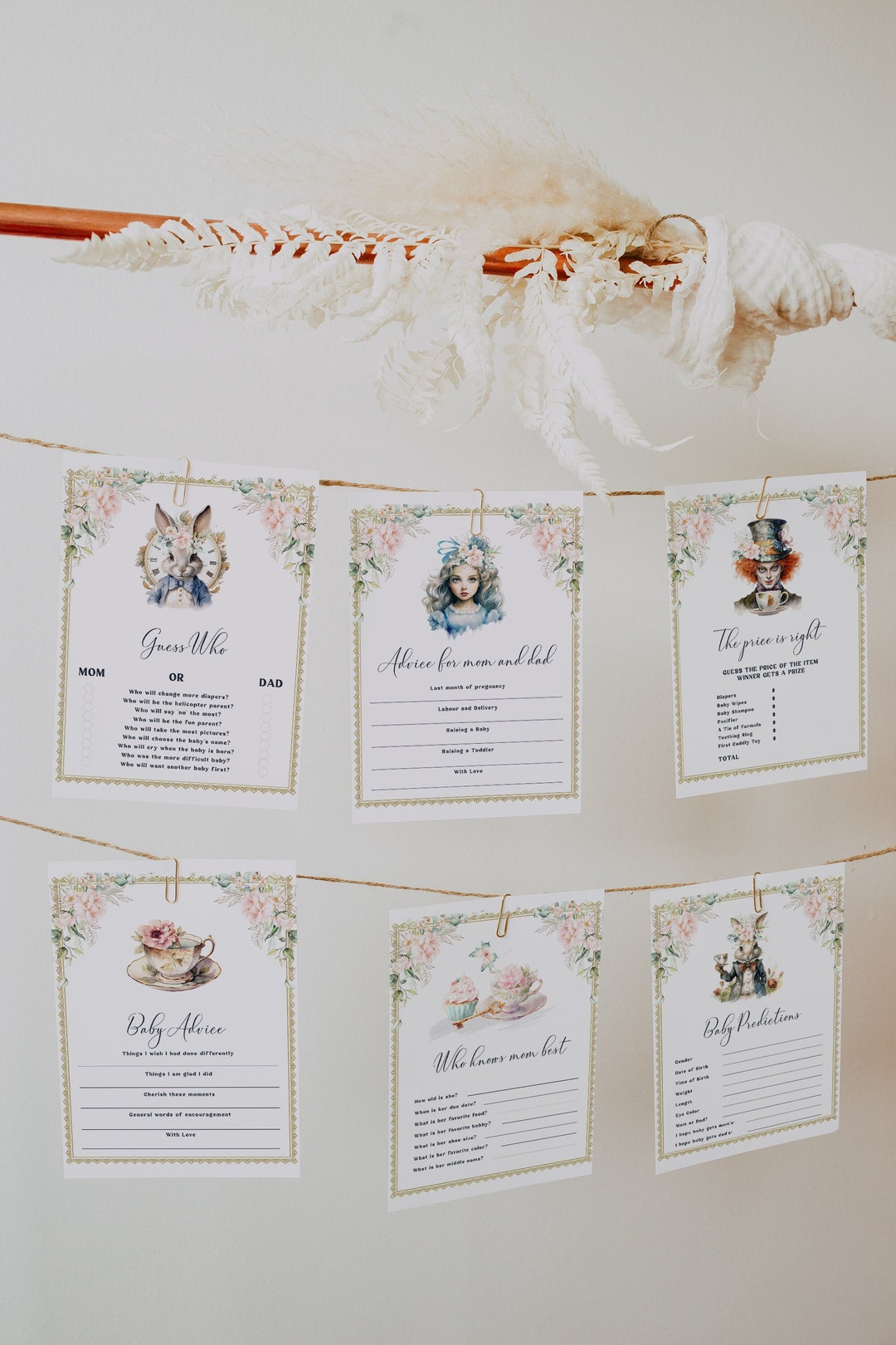 Alice in Wonderland Baby Shower Games - Alice in Wonderland Decorations ...