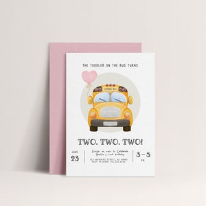 Pink Wheels on the Bus Backdrop - Yellow School Bus Party Decorations ...