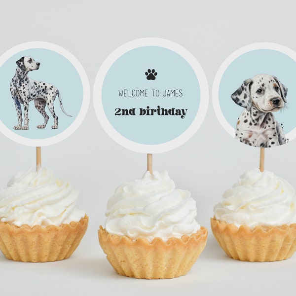 Dalmatian Cupcake Toppers - Etsy