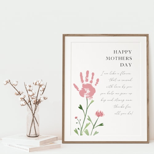 Flower Handprint Hand Art Craft Poem / Mothers Day Mom Mum / | Etsy