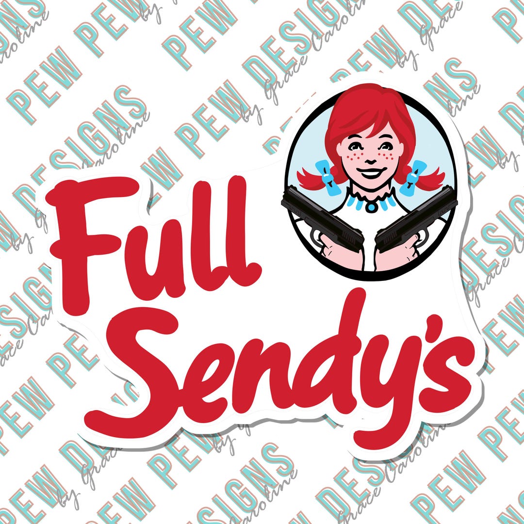Full Sendy's (new Logo) Gun Wielding Vinyl Sticker - Etsy
