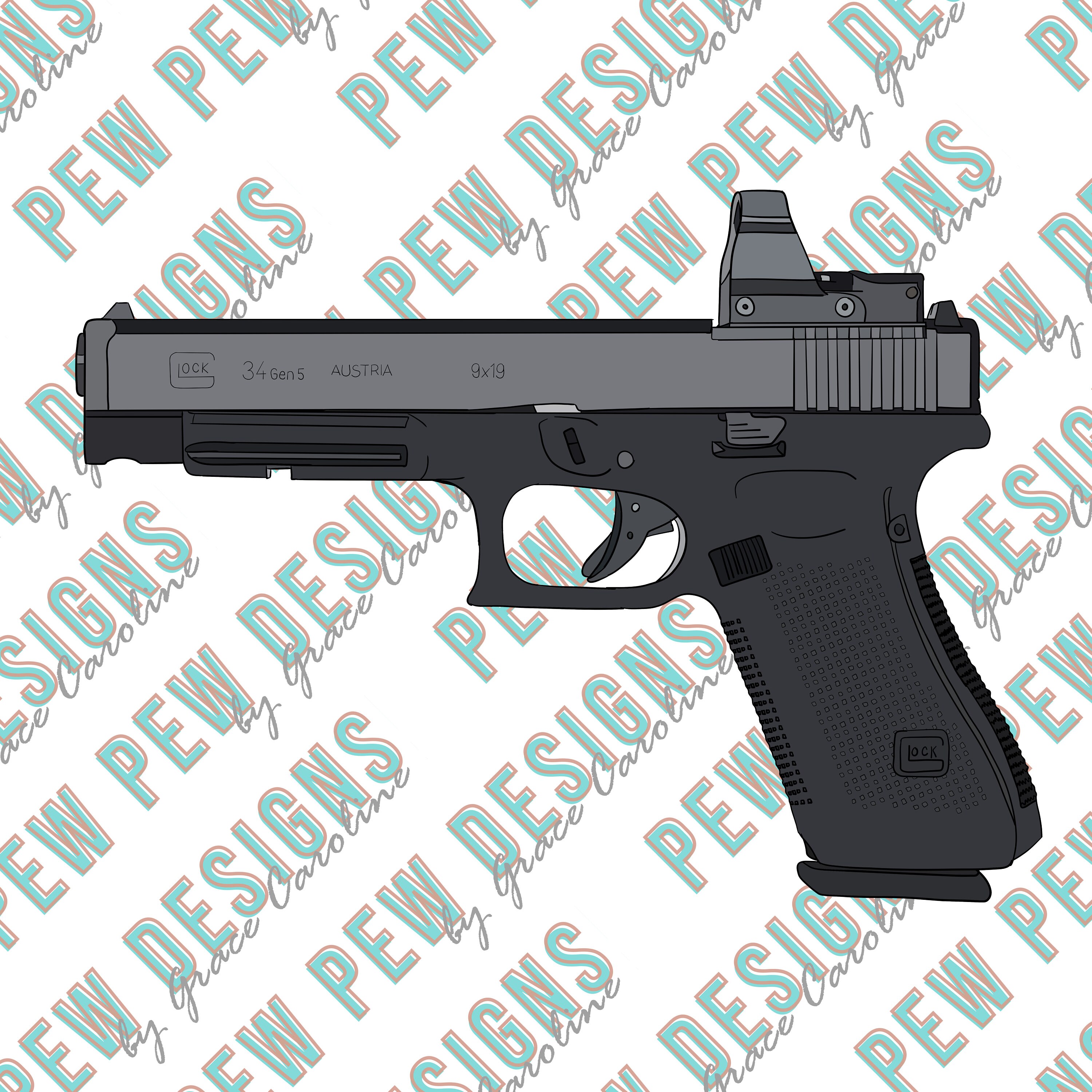 G34 With Red Dot Vinyl Sticker - Etsy