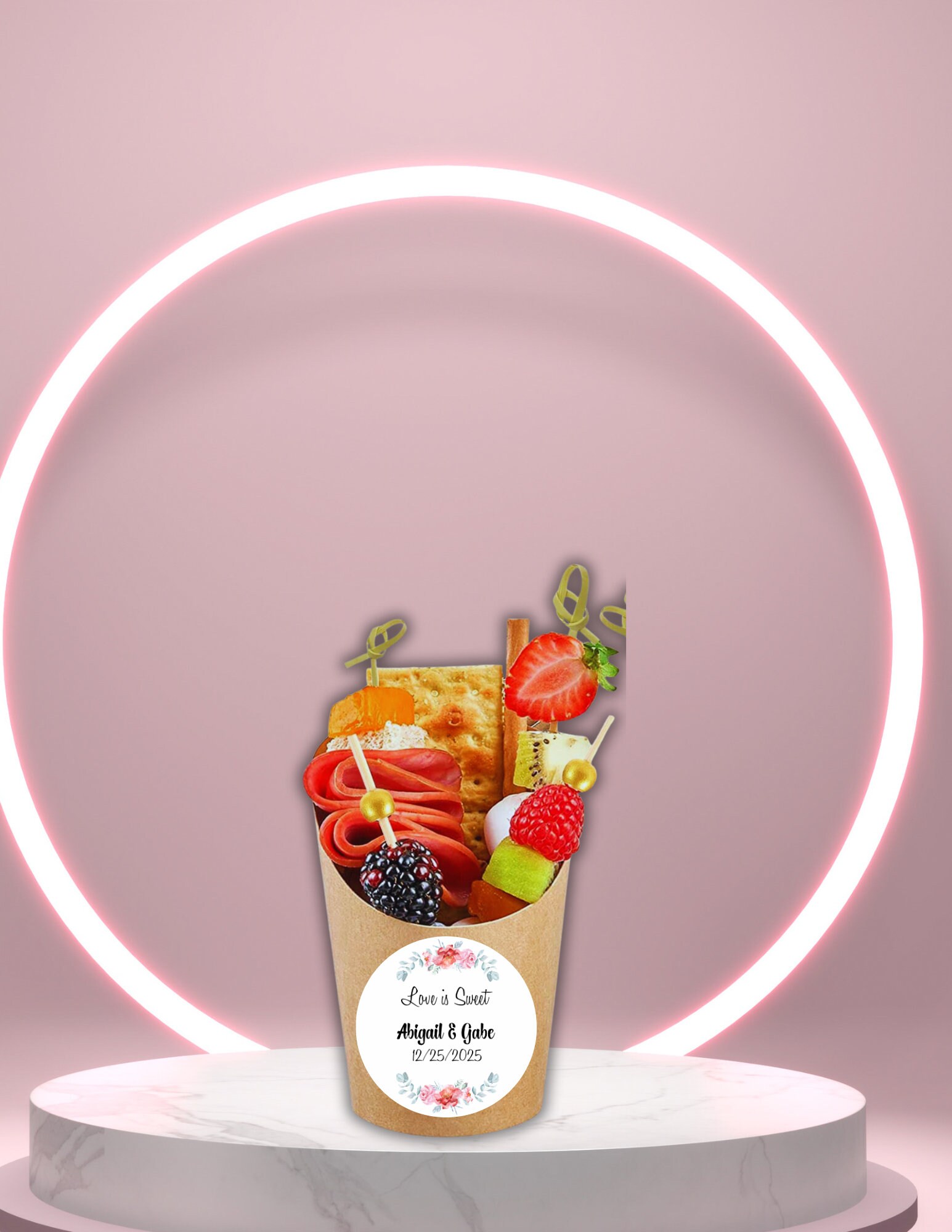 Round Labels for Wedding Charcuterie Cups, Custom Stickers Love is ...