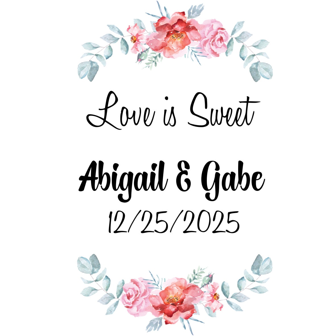 Round Labels for Wedding Charcuterie Cups, Custom Stickers Love is ...