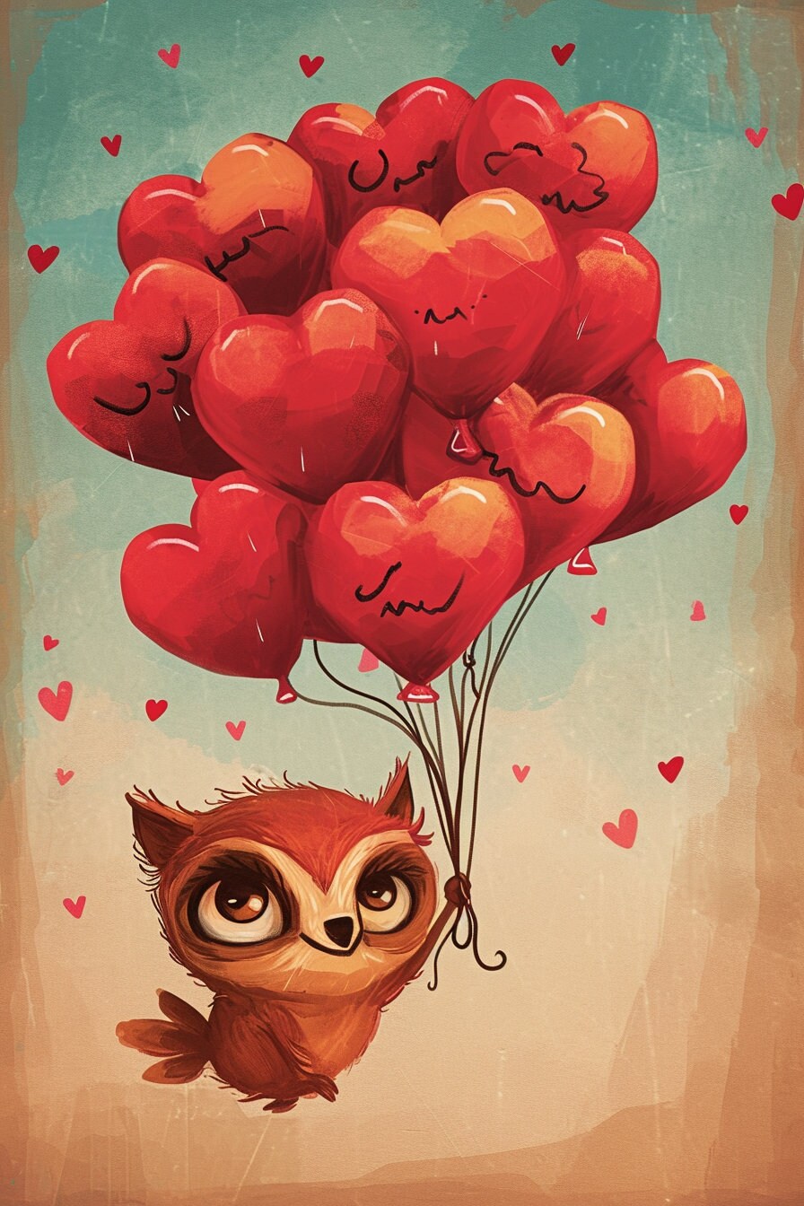 Whimsical Valentine SVG Card Design, Valentine Clipart , Cute Animals ...