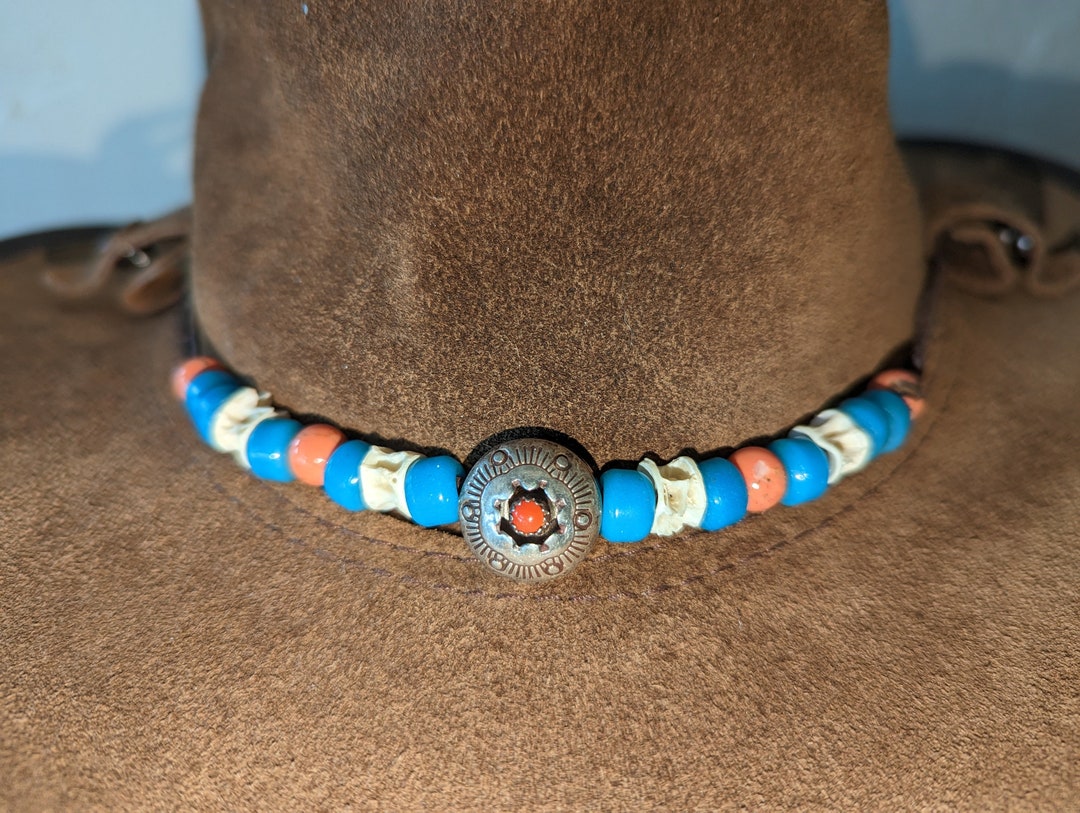 Southwestern Hat Band, Cowboy Hat Band, Snake Bone Hat Band, Adjustable ...