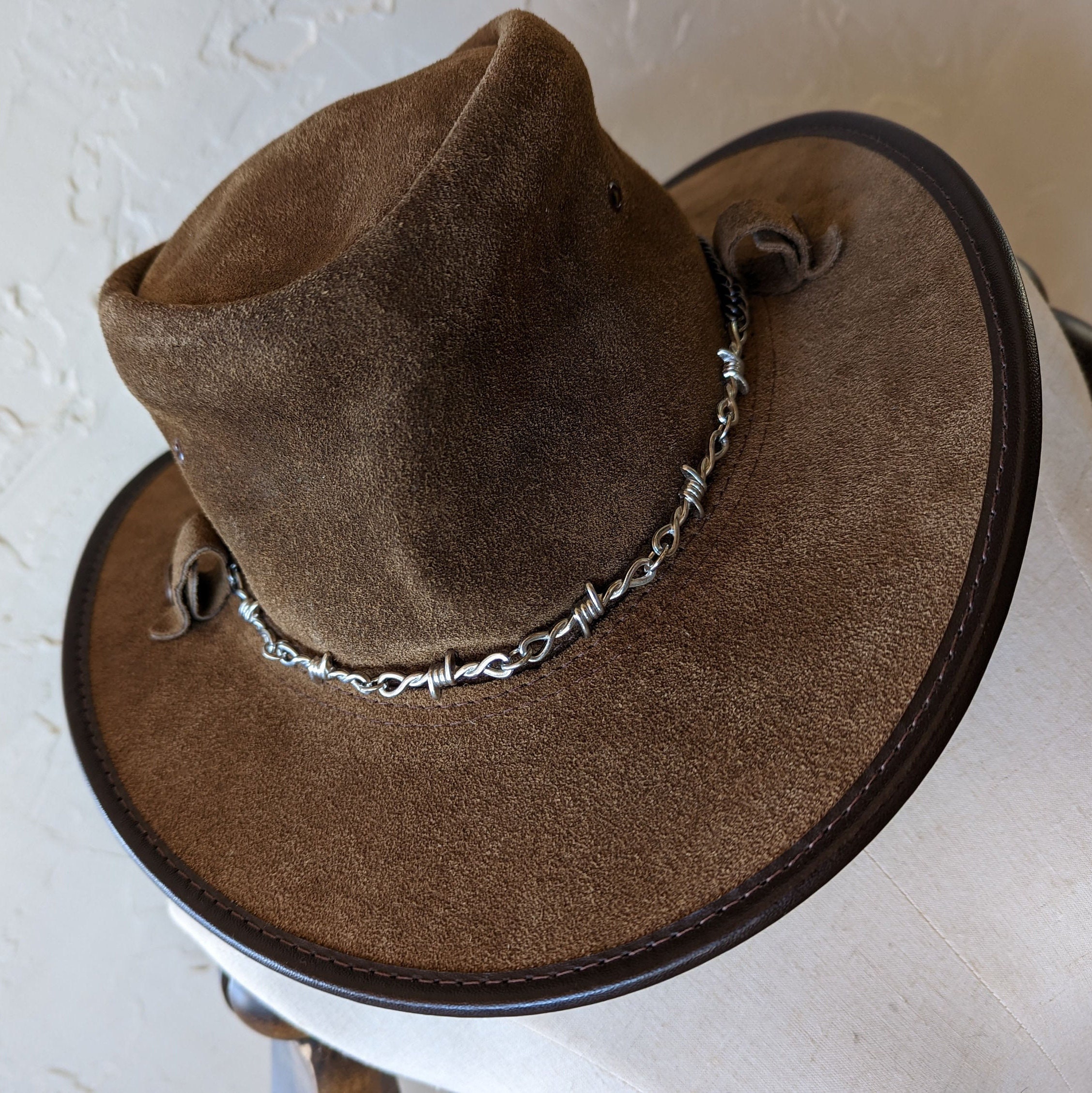 Hat Band, Barbed Wire Hat Band, Western Hat Band, Groomsmen Gift, Chain ...