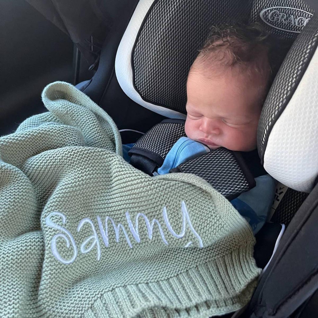 Custom Hand Embroidered Baby Blanket, Personalized Knit Baby Blanket ...