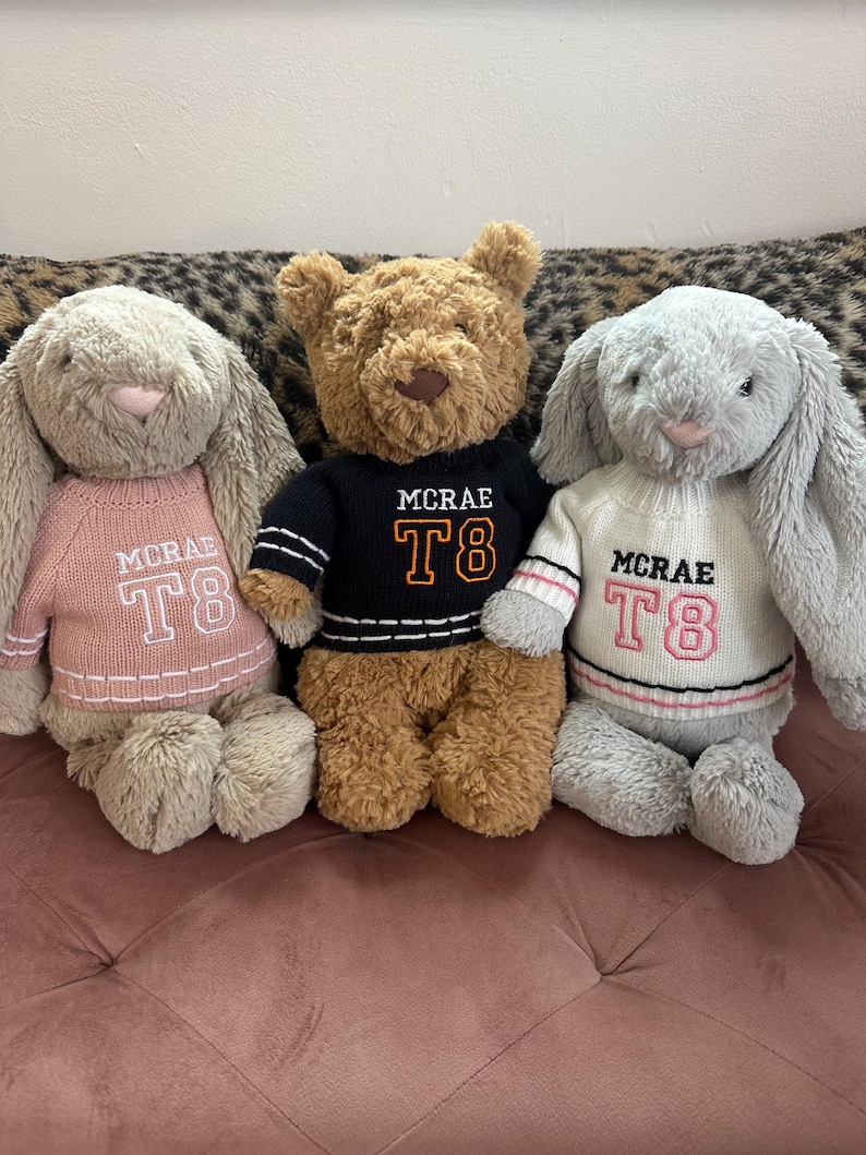 T8 Tate Mcrae Embroidered Teddy Jersey Style Sweater for Jellycat ...