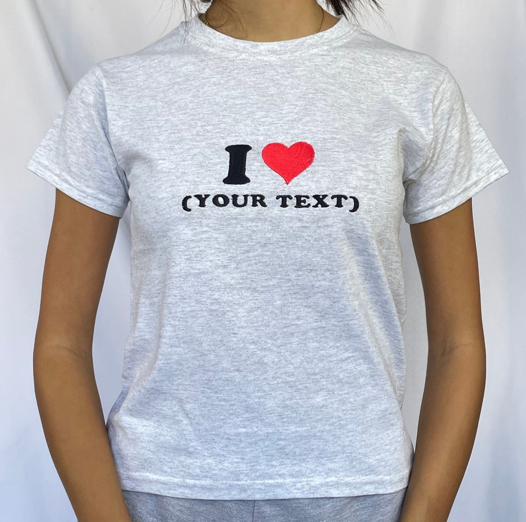 Custom I 'heart' Text T Shirt - Etsy UK