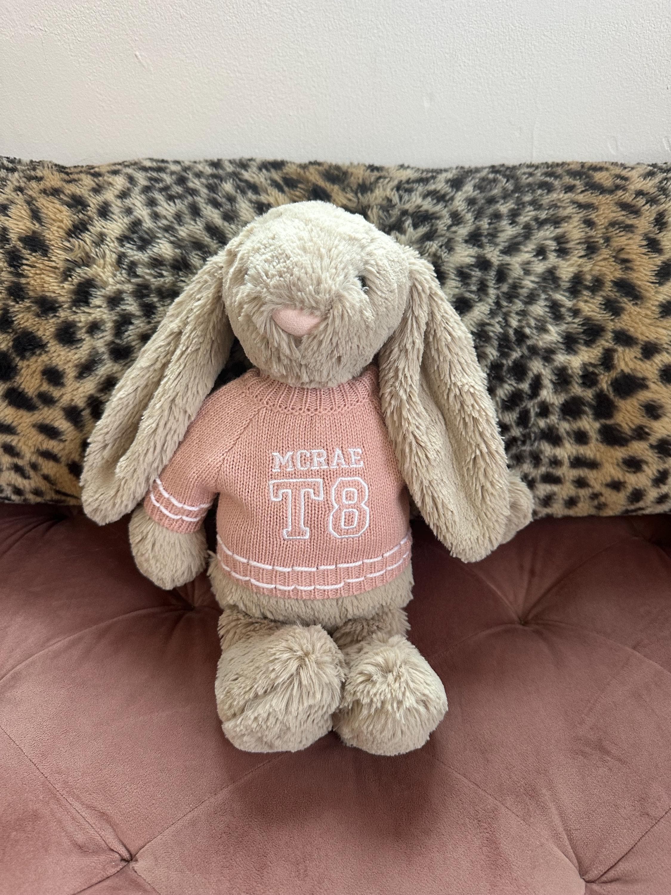 T8 Tate Mcrae Embroidered Teddy Jersey Style Sweater for Jellycat ...