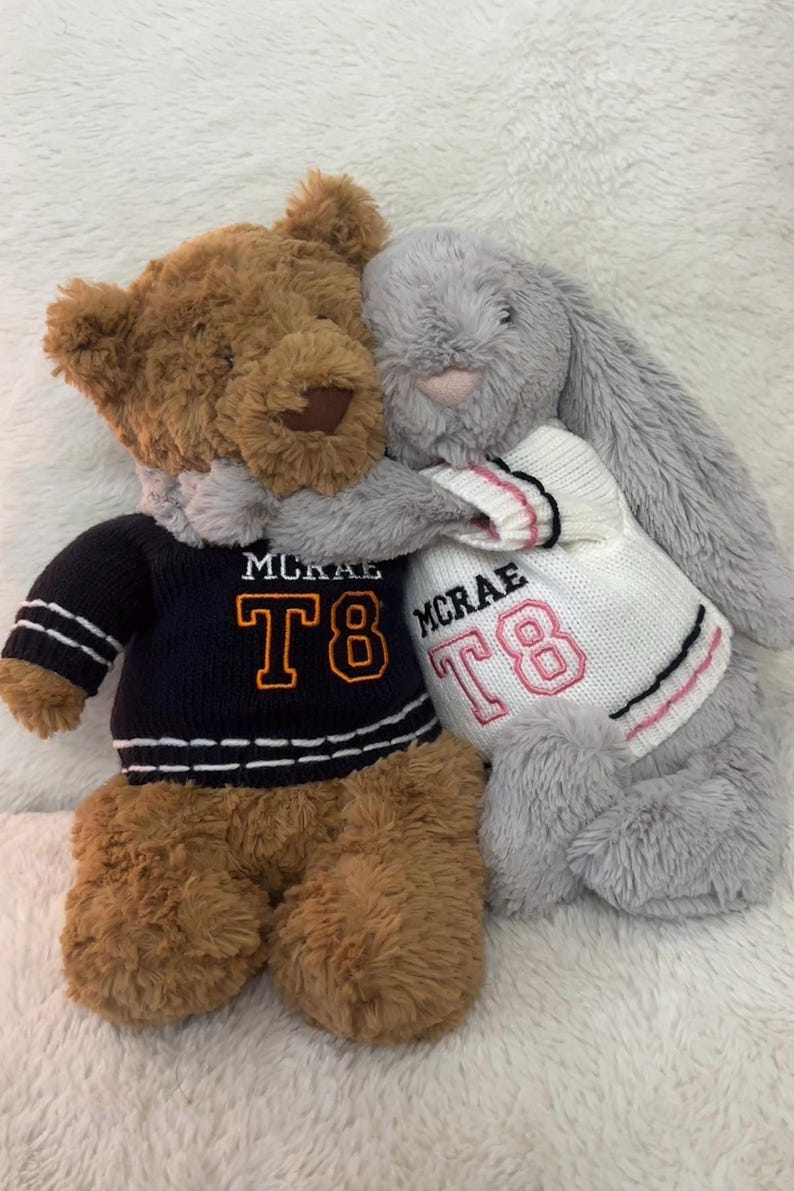 T8 Tate Mcrae Embroidered Teddy Jersey Style Sweater for Jellycat ...