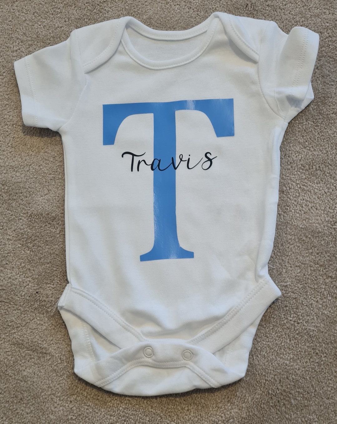 Initial Name Baby Grow - Etsy