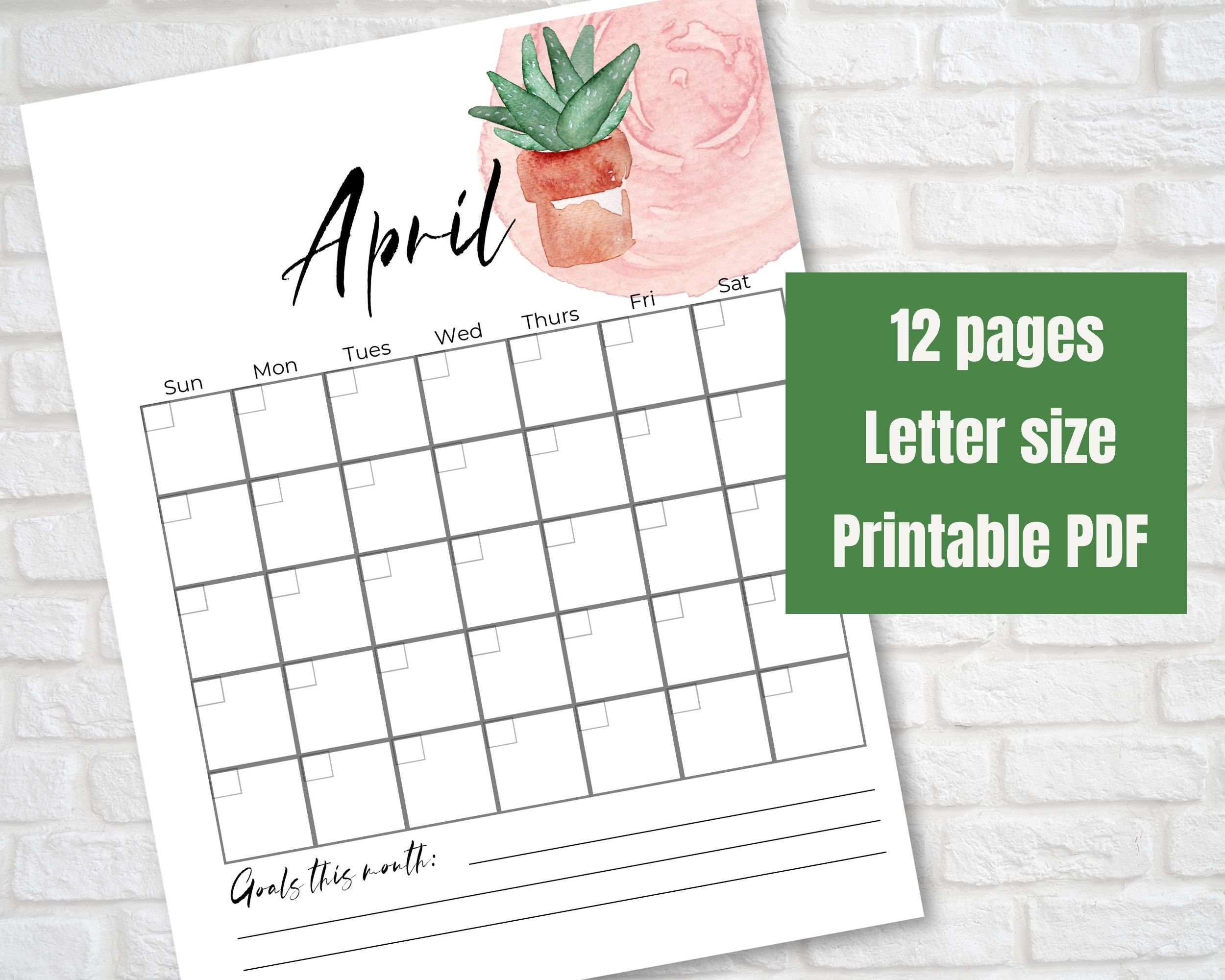 2022 Printable Calendar Calendar Digital Download - Etsy