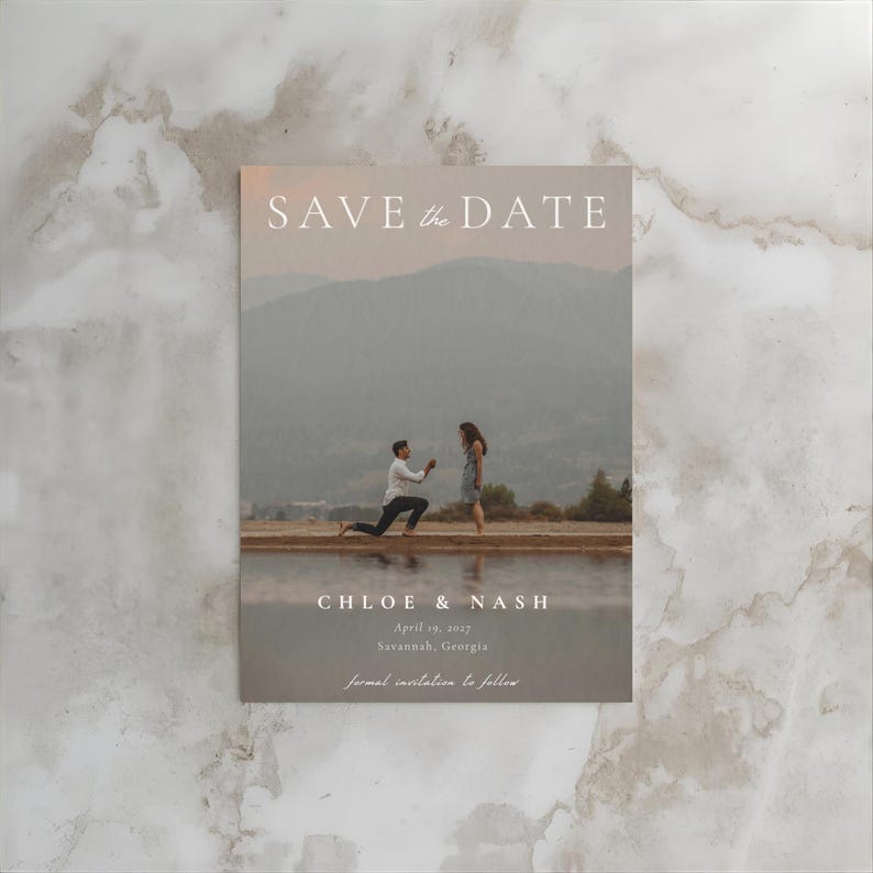 Save the Date Template, Editable Canva Wedding Invitation, Minimalist ...