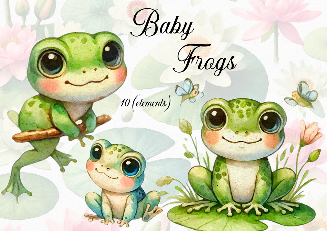 Clipart Baby Frogs - Etsy