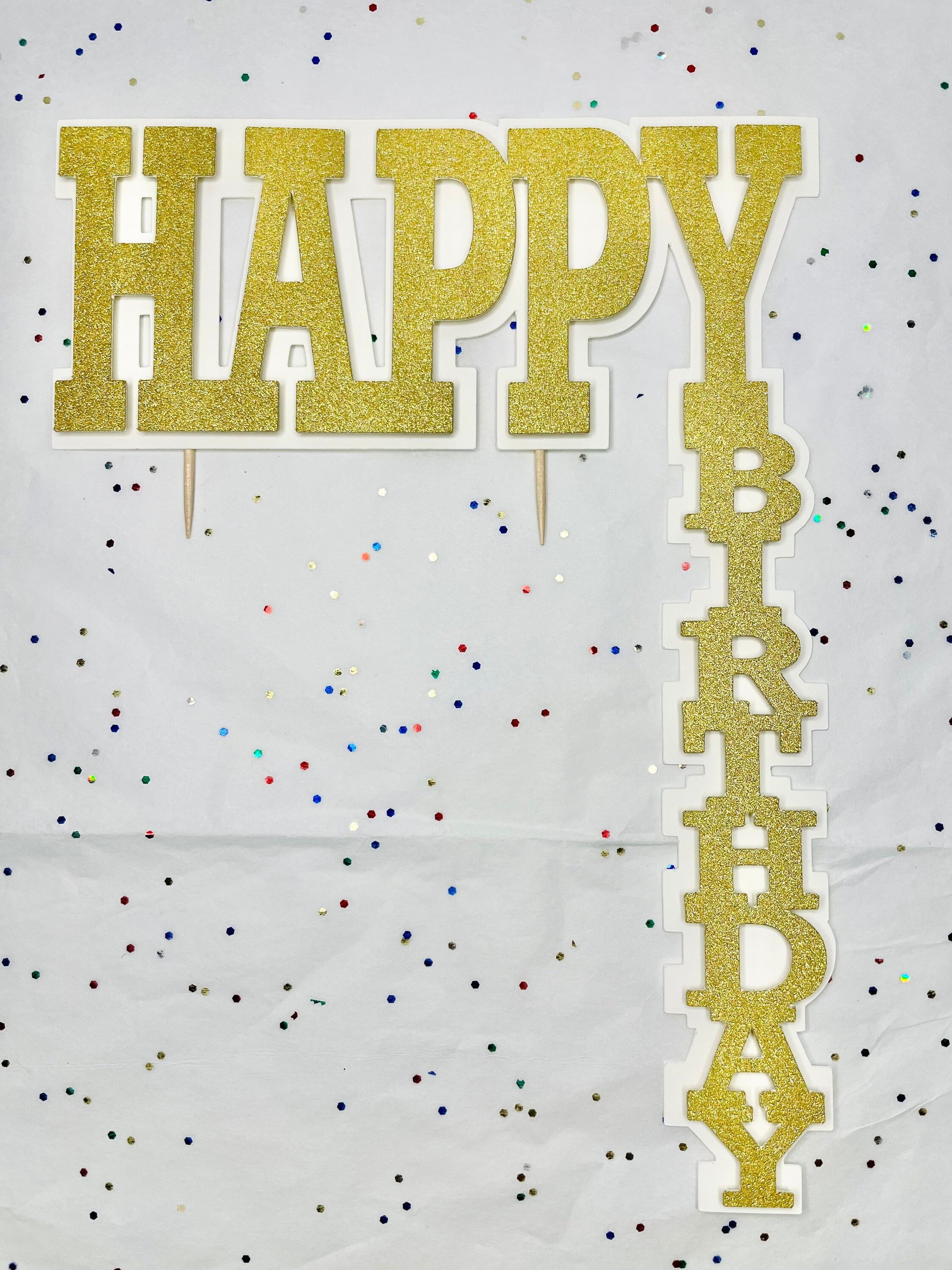 Happy Birthday Vertical Cake Topper - Etsy