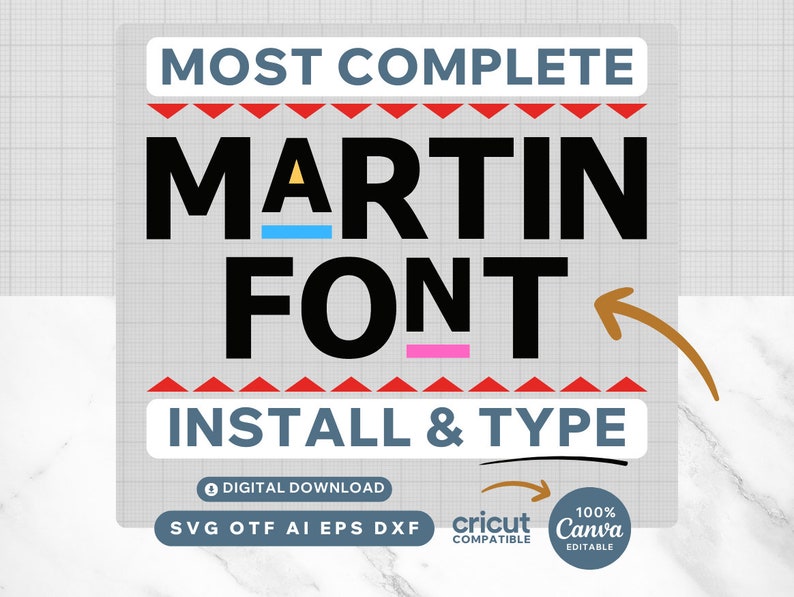 Martin Font SVG: Retro T-shirt Design (digital Download) - Etsy
