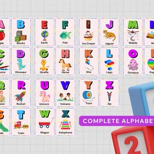 26 ABC Flash Cards, Educational A-Z Flash Cards, Alphabet Cards ...