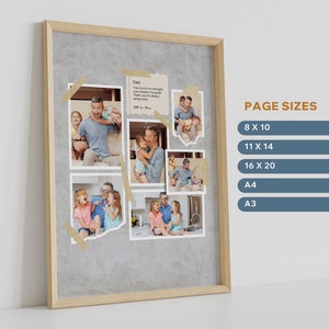 Dad Photo Collage Gift, Fathers Day Digital File, Custom Gift for Dad ...