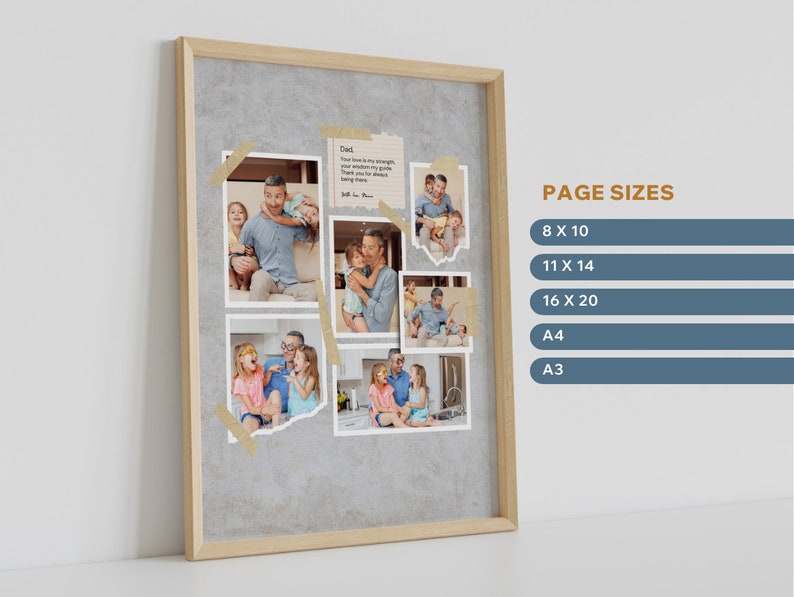 Dad Photo Collage Gift, Fathers Day Digital File, Custom Gift for Dad ...
