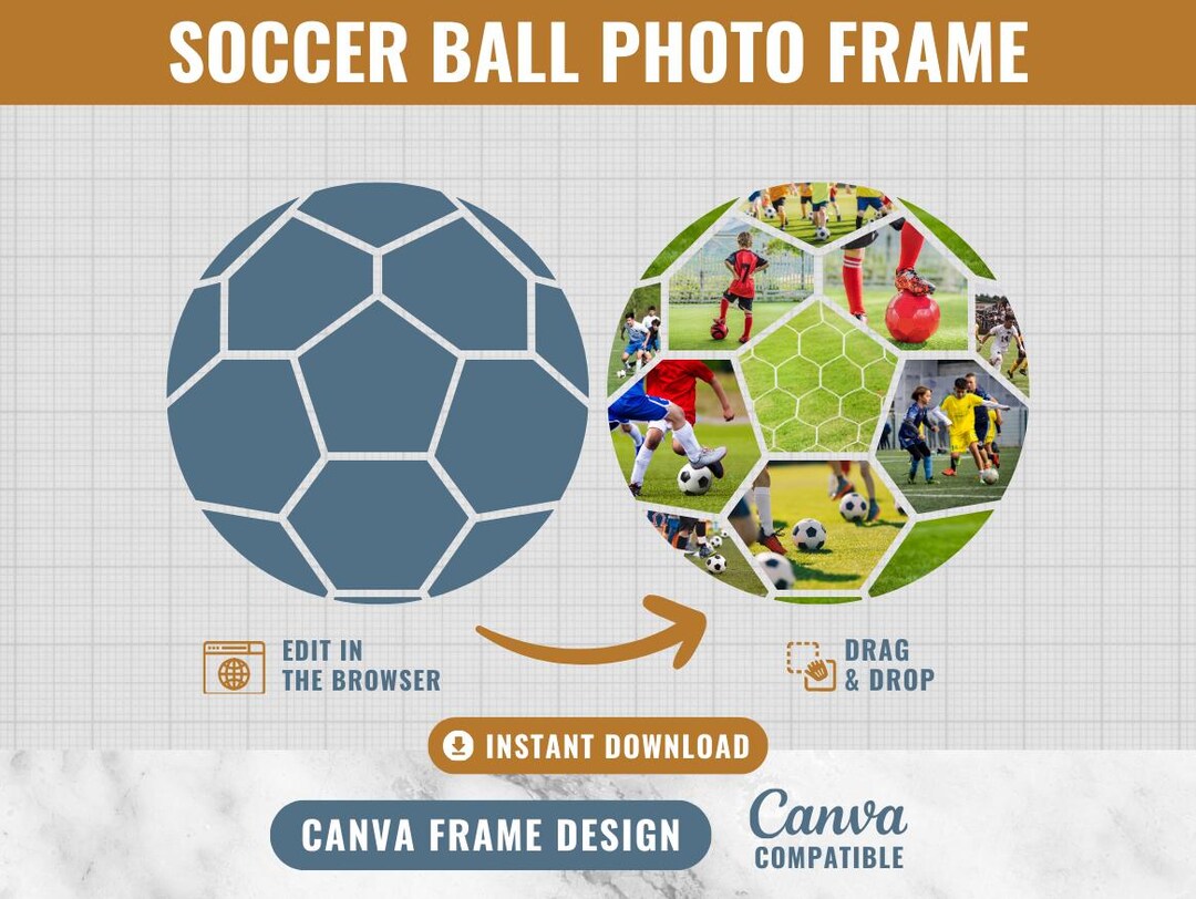 Soccer Ball Photo Collage: Canva Frame Design (digital Download) - Etsy