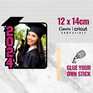 2024 Graduation Paddle Fan Template,graduate Fan 2024 Photo Frame ...