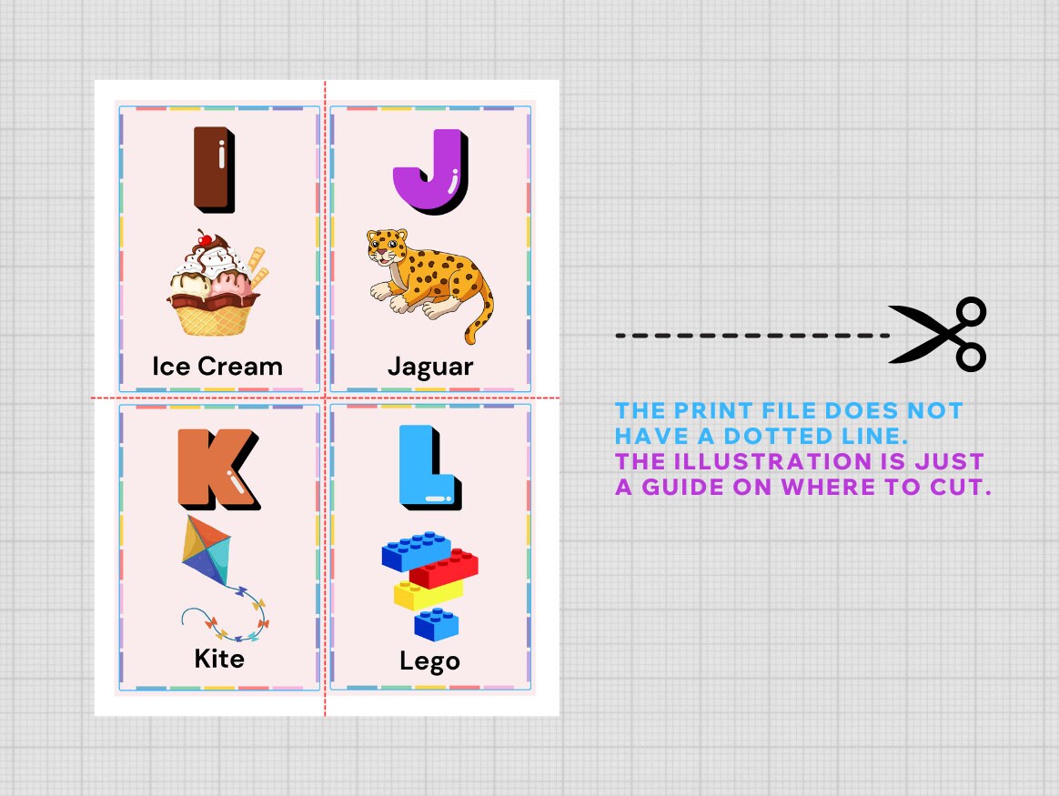 26 ABC Flash Cards, Educational A-Z Flash Cards, Alphabet Cards ...