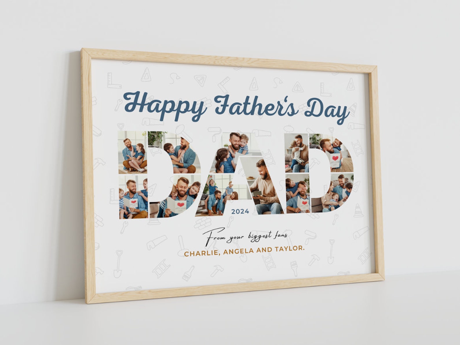 Dad Photo Collage Gift, Father's Day Collage Print, Personalized Gift ...