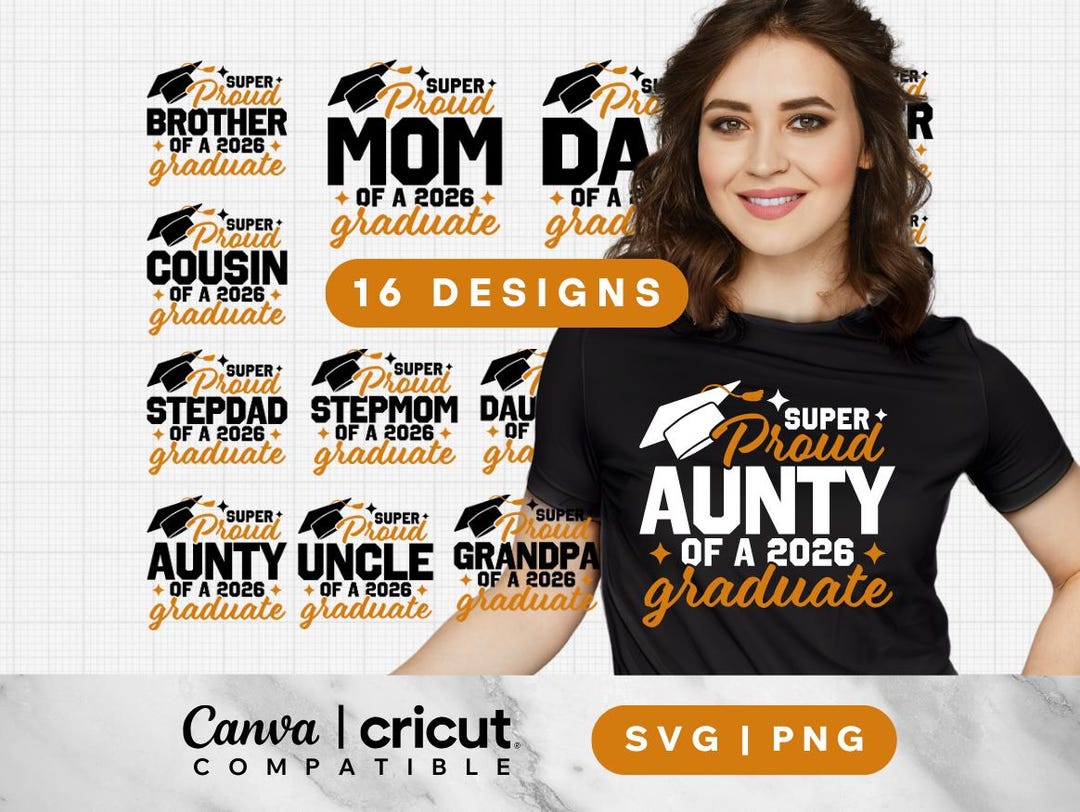Proud Graduate 2026 SVG PNG Bundle: Family Designs - Etsy