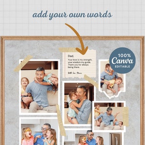 Dad Photo Collage Gift, Fathers Day Digital File, Custom Gift for Dad ...