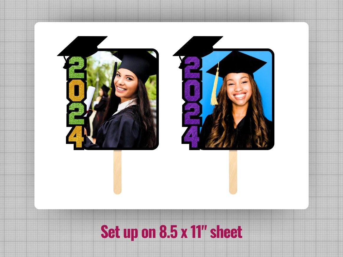 2024 Graduation Paddle Fan Template,graduate Fan 2024 Photo Frame ...