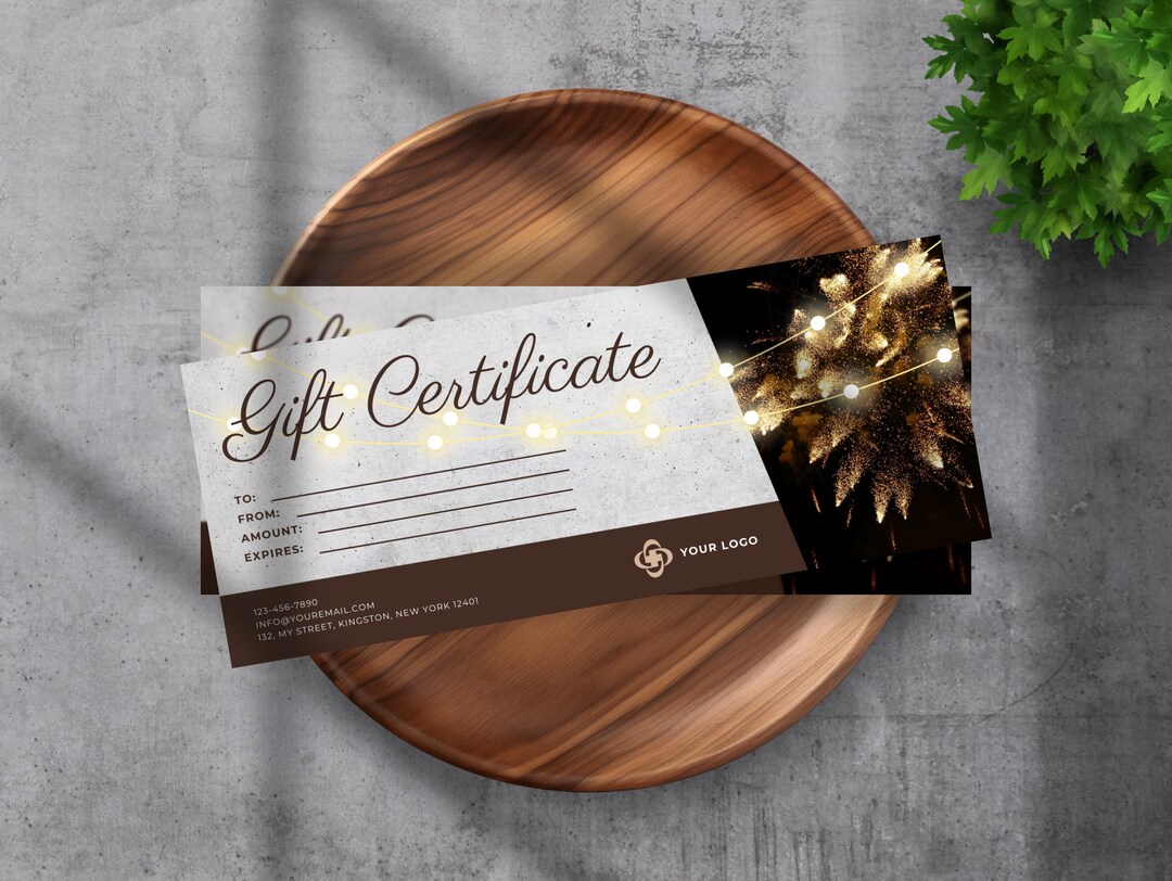 Gift Certificate Template Design, Instant Download, DIY Gift Voucher ...