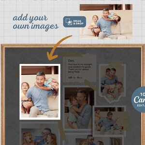 Dad Photo Collage Gift, Fathers Day Digital File, Custom Gift for Dad ...
