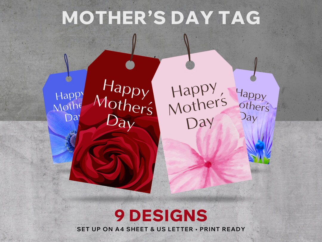 Mothers Day Printable Gift Tags, Mothers Day Floral Tags, Mothers Day ...