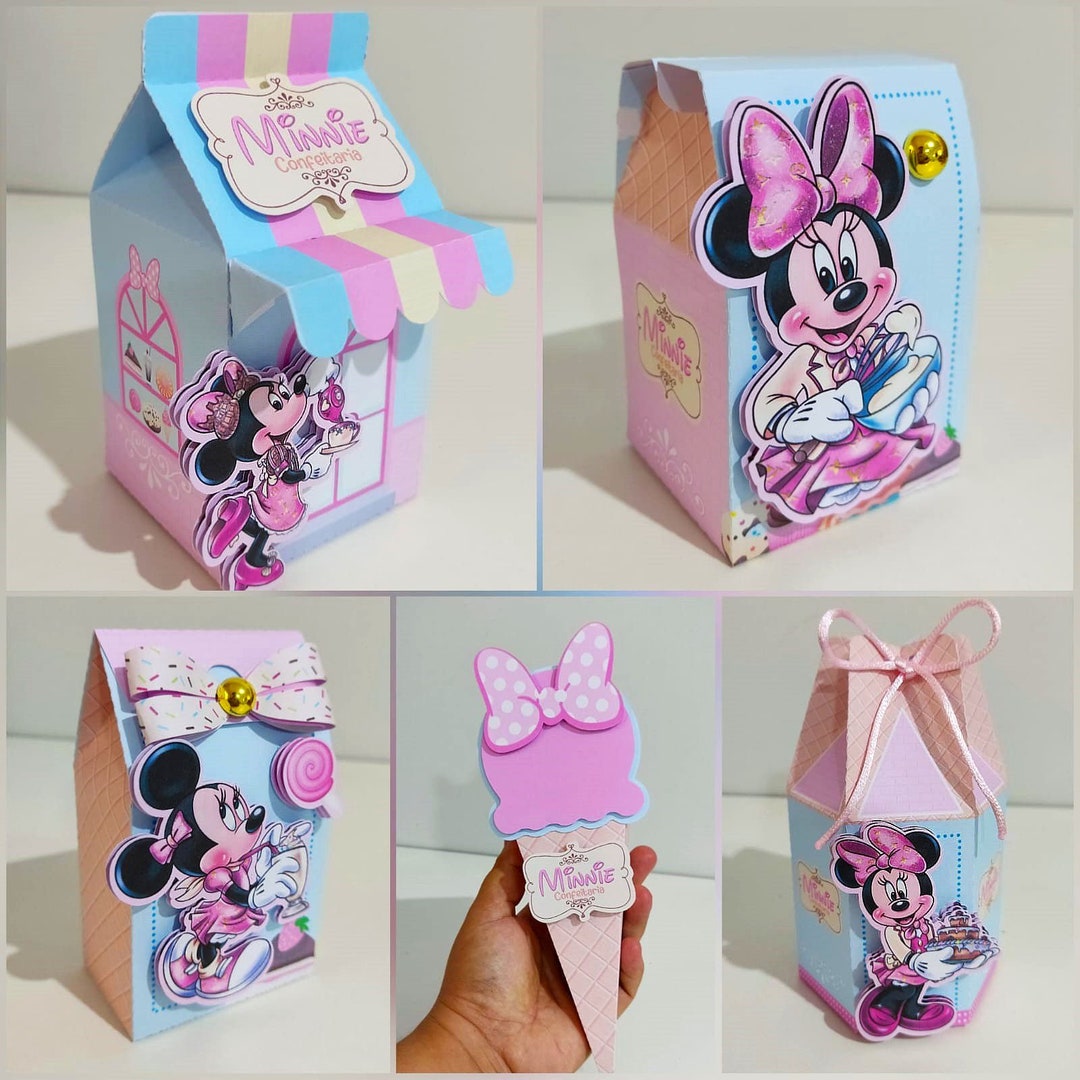 Minnie Party - Favors Boxes Personalized, Party Supplies Tags Digital ...