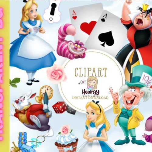 Alice in Wonderland Clipart Fairy Tales PNG Magical Fantasy - Etsy