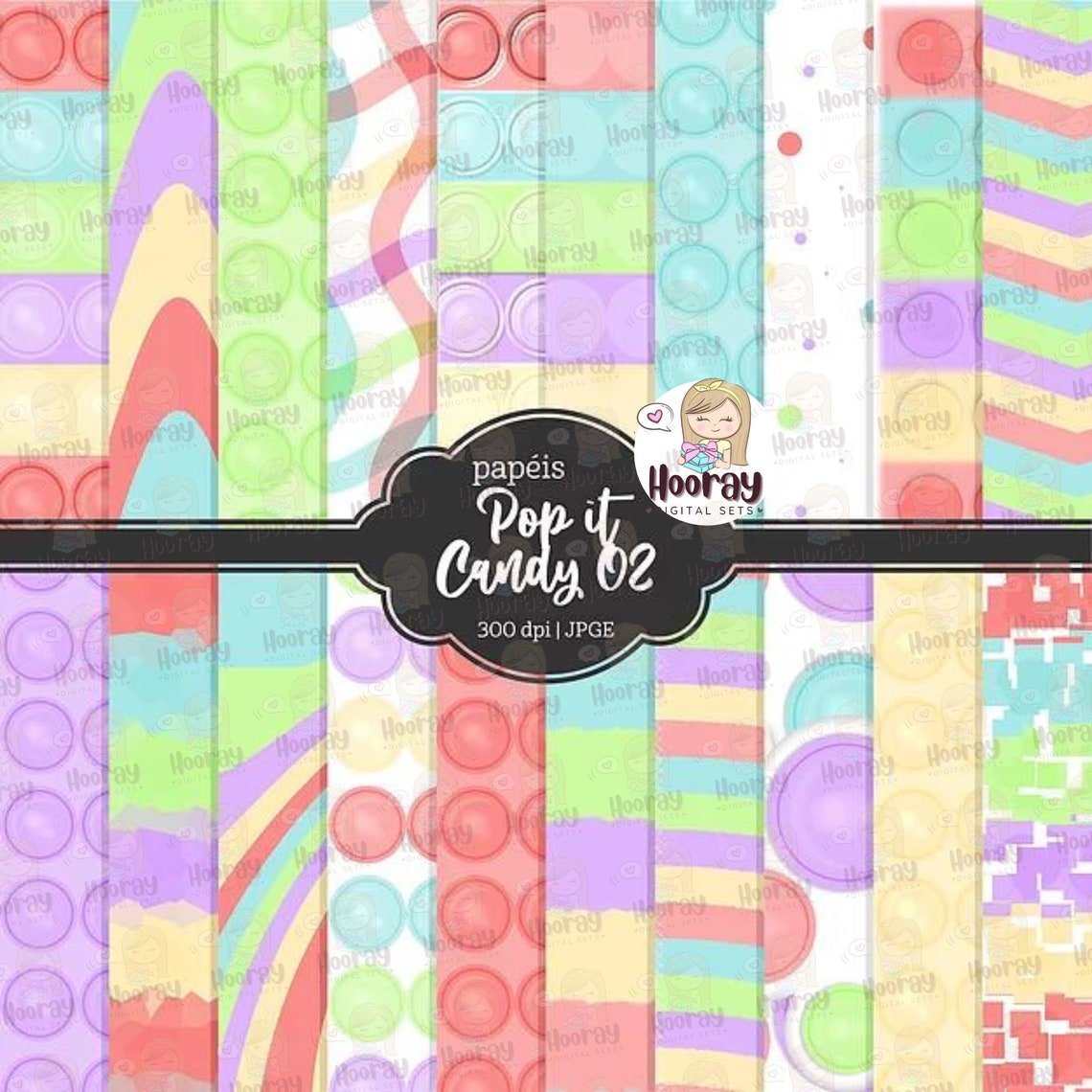Pop It Candy Colour Paper Pop It Candy Colour Digital Paper - Etsy