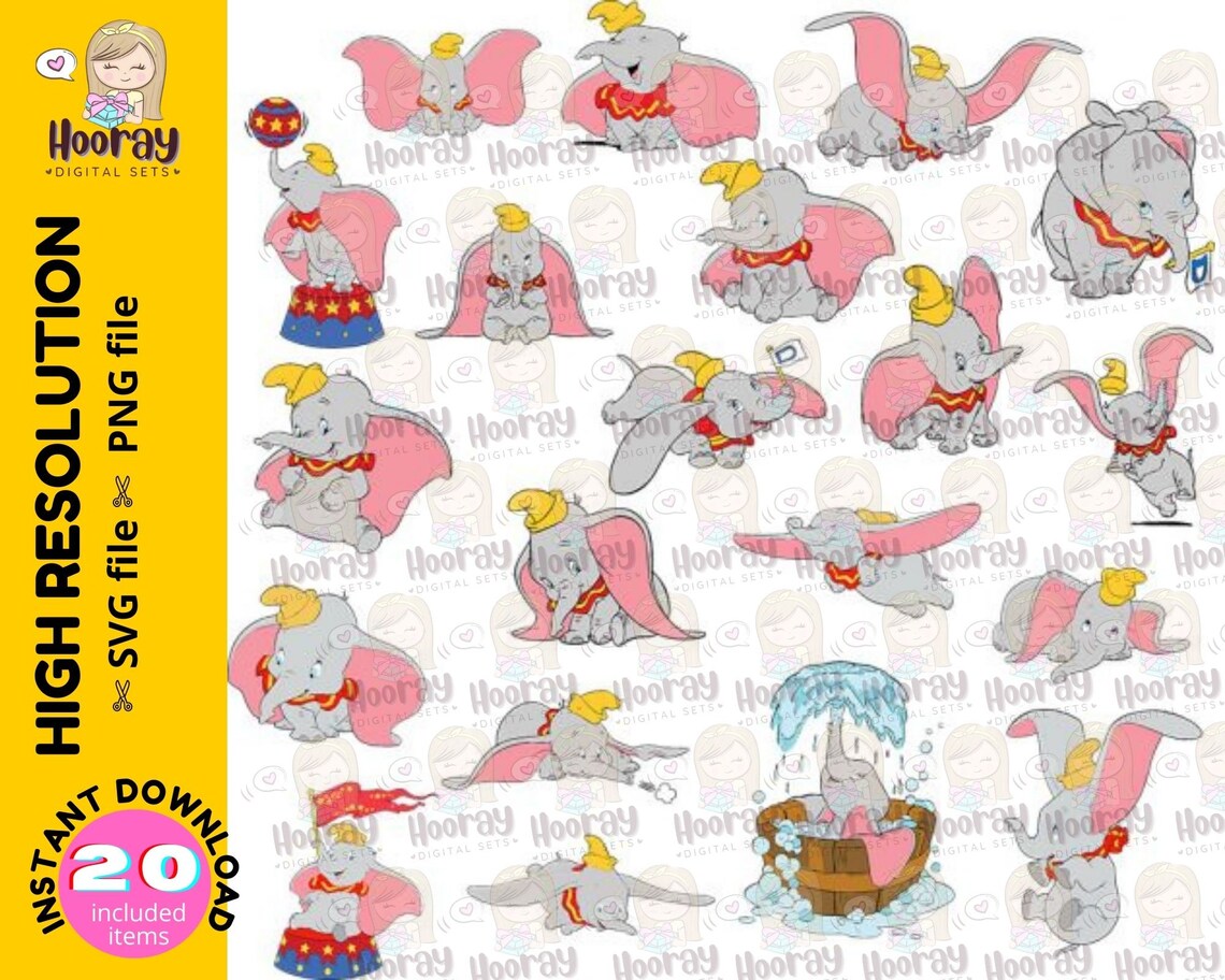 Dumbo SVG Dumbo Cut File Dumbo Clip Art Dumbo Svg Dumbo - Etsy UK