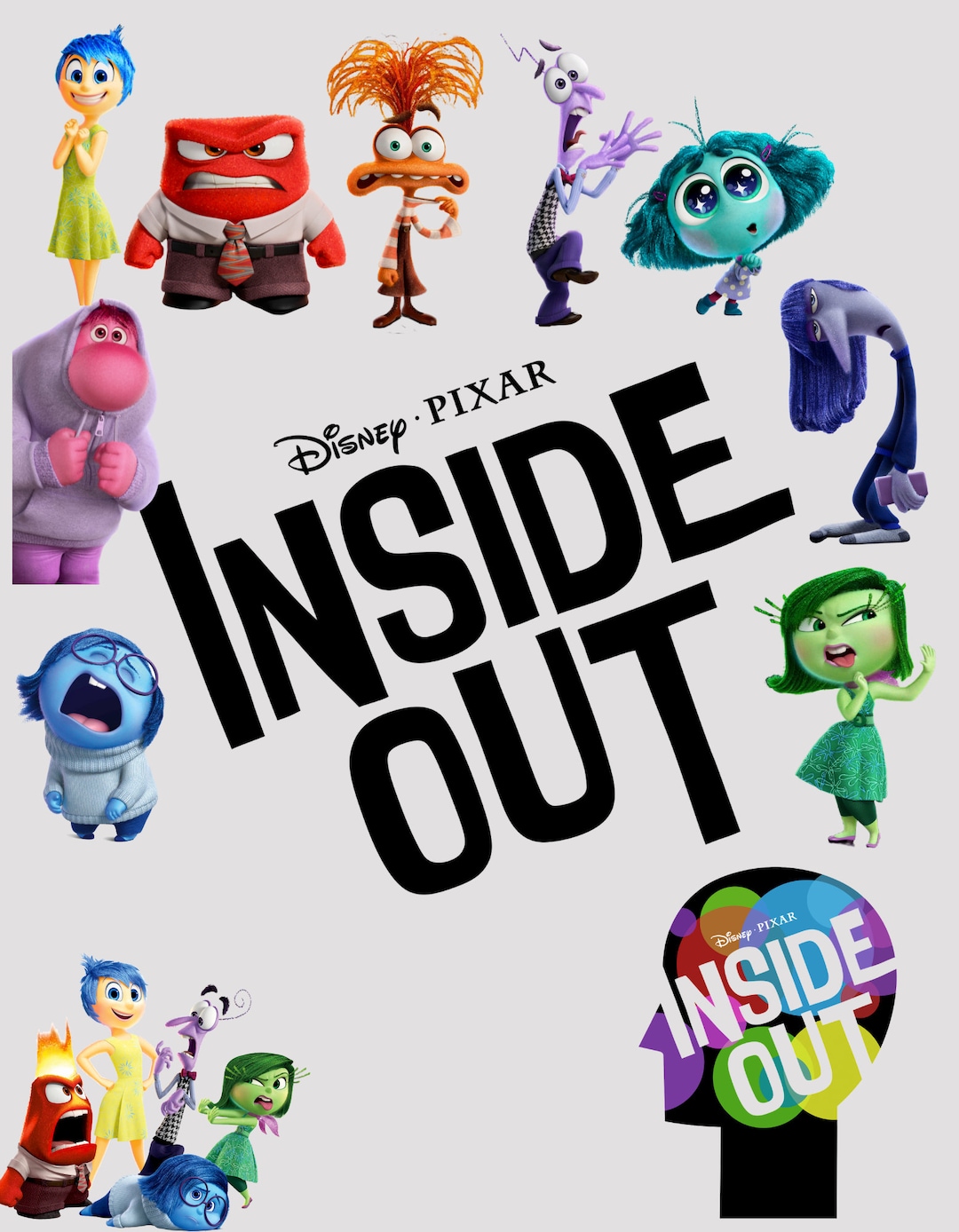 Inside Out 2 Clipart PNG Inside Out Scrapbook, Inside Out 2, Digital ...