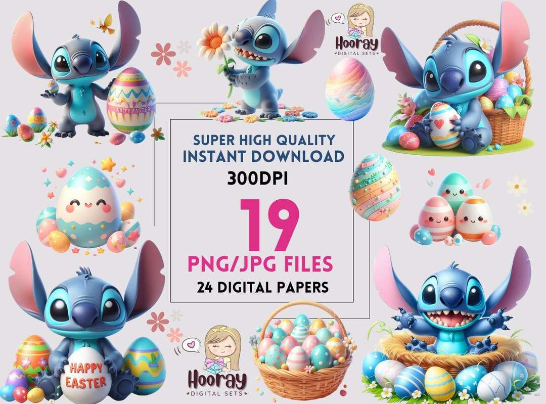 Easter Lilo and Stitch Clipart, Easter Lilo and Stitch Png, 300dpi ...