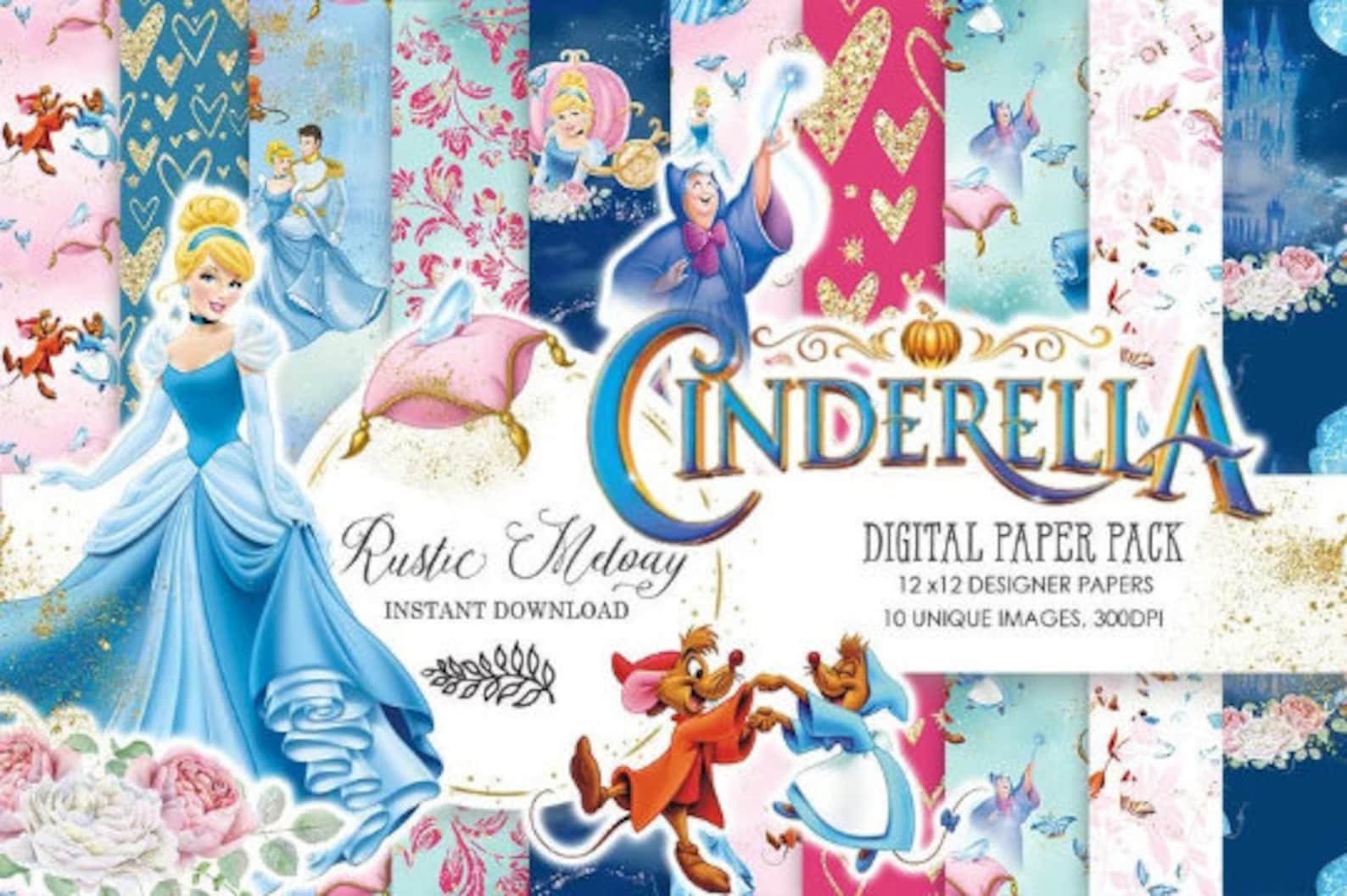 Cinderella Digital Paper Pack – 12x12 Designer Papers (digital Download ...