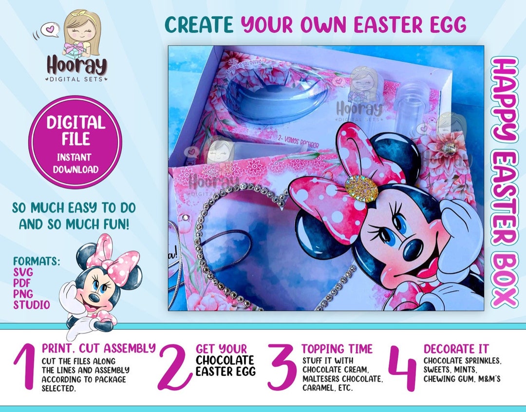 Minnie Easter Gift Box - Minnie Easter Printable - Minnie Happy Easter ...