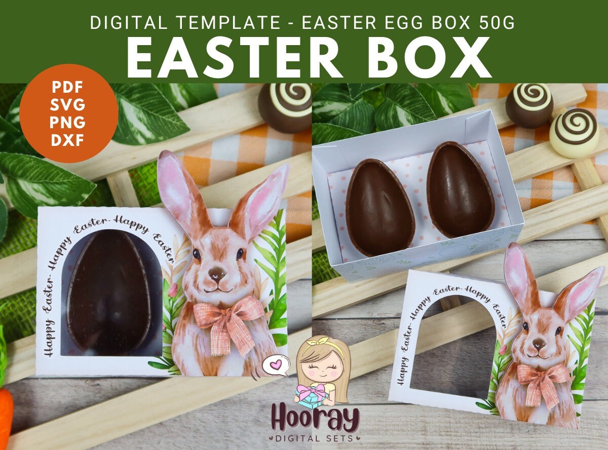 EGG BOX, TEMPLATE Chocolate Egg Box Template for Easter png, Svg, Dxf ...