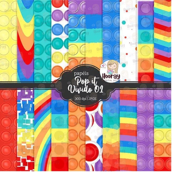 Pop It Vivid Colour Paper Pop It Vivid Colour Digital Paper | Etsy