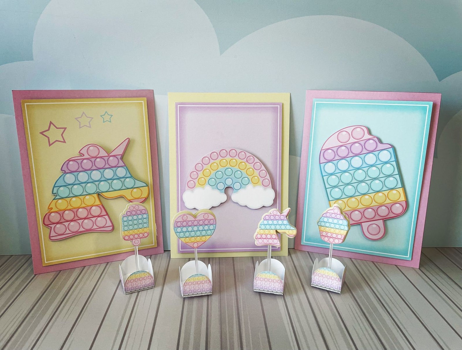 Fidget Toys Pop It Favors Boxes Personalized Party Supplies - Etsy