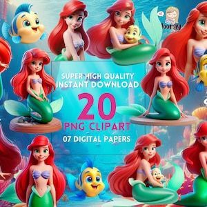The Little Mermaid Paper High Quality the Little Mermaid Clipart the ...