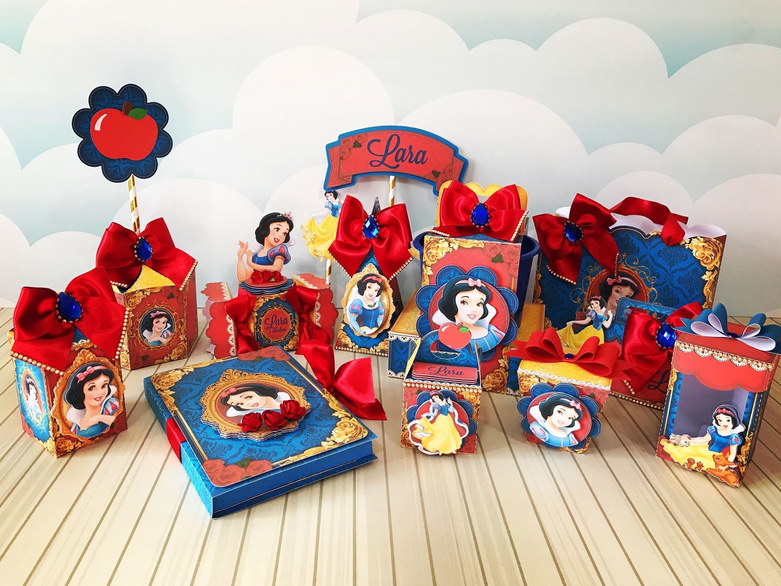 Snow White EASY Templates Favors Boxes Personalized, Party Supplies ...